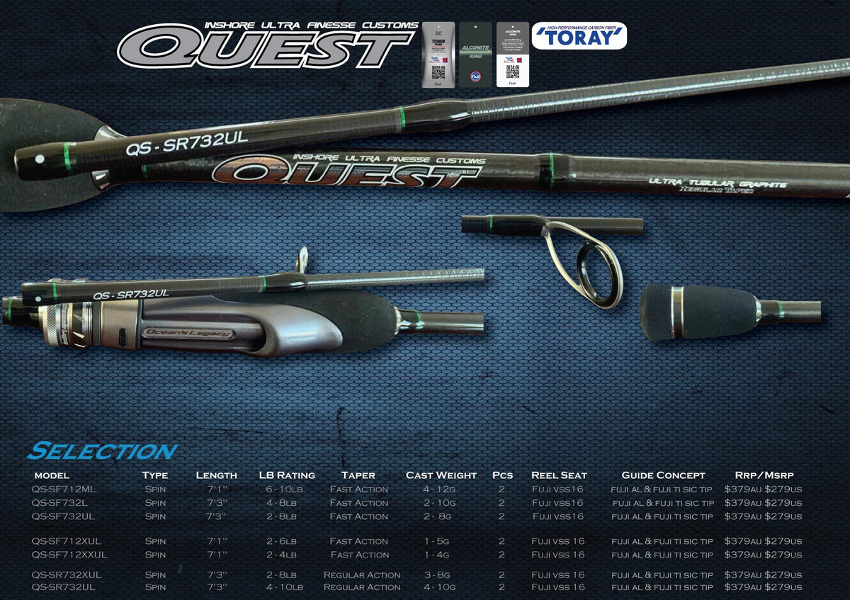 Oceans Legacy Quest Ultra Finesse Rods – Quality FISHING - Rods by ...